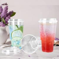 China PP Material 108 Caliber 1000ml Torch Shaped Milk Tea Plastic Cup Manufacturer's with Customizable Logo for sale