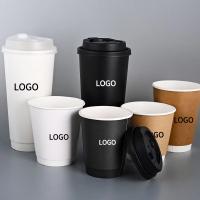 China Custom Logo White PLA Paper Cup 4oz 8oz 10oz 12oz 14oz 16oz 20oz 22oz Biological Kraft Paper Coffee Cups for sale