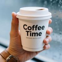 China OEM Disposable White Kraft Paper Coffee Cup Custom Logo Wrapping Gold Foil Hot Stamping Paper Cups for sale