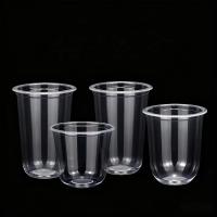 China Commercial 95 Caliber U-Shaped Plastic Cup Tea Milk Beverage Pudding Dirty Coffee PET Cup with Panda Lid for sale
