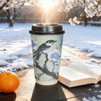 China Custom Logo Floral Carton Paper Cups Gold Foil Stamping Biodegradable Coffee Paper Cup for Water/Coffee/Tea for sale