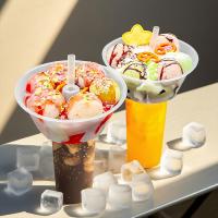 China Disposable Hot Pot Cup Food Grade 2 in 1 Snack and Drink Holder Cup PP Cup for Eat and Drinking for sale