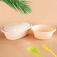 China 8 Inch Take Out Food Microvable Biodegradable 100% Compostable to Go Corn Starch Lunch Box Container for sale