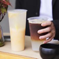 China AT PACK Custom Single Wall Injection PP Plastic Cups 360ML 500ML 700ML Hard Cups for Tea Juice Bubble Milk for sale
