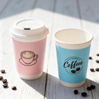 China Factory Printing Coffee Cup 8oz 16oz Disposable Takeaway Coffee Paper Cups with Lid for Hot Drinks for sale