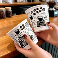 China Factory Printing Coffee Cup 8oz 16oz Disposable Takeaway Coffee Paper Cups with Lid for Hot Drinks for sale