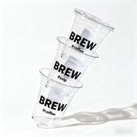 China New Arrival 12oz 16oz 20oz 24oz Cold Drink Clear PET Plastic Cups With Lids for Coffee Juice Shop for sale