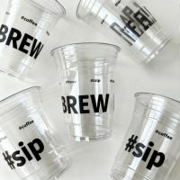 China New Arrival 12oz 16oz 20oz 24oz Cold Drink Clear PET Plastic Cups With Lids for Coffee Juice Shop for sale