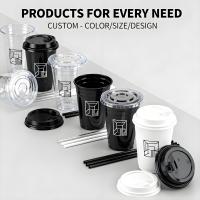 China New Arrival 12oz 16oz 20oz 24oz Cold Drink Clear PET Plastic Cups With Lids for Coffee Juice Shop for sale