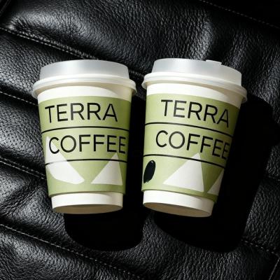 China Custom Printed Biodegradable Recyclable 16oz Single Wall Disposable Takeaway Kraft Paper Cups for sale