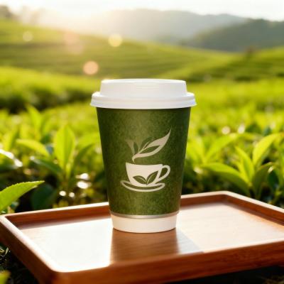 China Disposable 90mm Thick Double-layer Cold and Hot Drink General Paper Cup Hollow Paper Cup for Milk Tea for sale