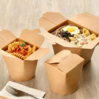 China Wholesale White Kraft Paper Noodle Box Disposable Food Packaging Noodle Take Out Food Container for sale