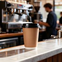China Personalized Custom Printed Brown Kraft Paper Cups 8oz 12oz 16oz 20oz Double Wall Paper Cups for sale