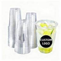China Customized 16 oz Plastic Cup Disposal Iced Coffee Cups Bubble Tea Boba Cold Drink PET Cups with Lids for sale