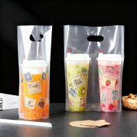 China High Press Milk Tea Plastic Bags Disposable Take Out 1/2/4 Cup Drink Thicken Packaging Plastic Carrier Bags for sale