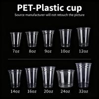China 10oz 12oz 14oz 16oz Clear Matcha Latte Ice Coffee Takeaway PET Plastic Cups With Lids for sale