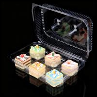 China 6 Count Transparent PET Plastic Food Packaging Box for Cookies Desserts Pastry for sale