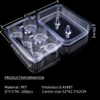 China 6 Count Transparent PET Plastic Food Packaging Box for Cookies Desserts Pastry for sale