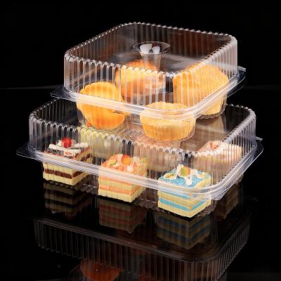 China 6 Count Transparent PET Plastic Food Packaging Box for Cookies Desserts Pastry for sale