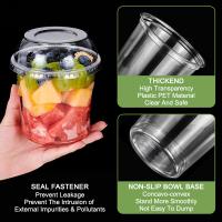 China Disposable Clear PET Plastic Cups Cold Beverages Coffee Juice With Dome Lids for sale