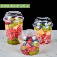 China Disposable Clear PET Plastic Cups Cold Beverages Coffee Juice With Dome Lids for sale