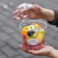 China Disposable Clear PET Plastic Cups Cold Beverages Coffee Juice With Dome Lids for sale