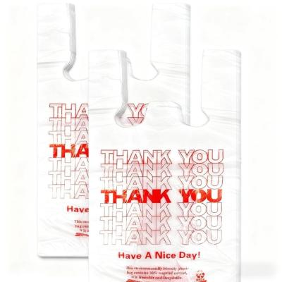 China Recyclable T-Shirt Plastic Shopping Takeaway Bags with Handles for sale