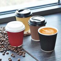 China Disposable Recyclable Ripple Cups With Lids For Hot Drink Customer'S Logo Printing for sale
