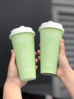 China Green Matte PP Injection Cup with 80mm,90mm Diameter and BPA-free PP Material for Premium Drinks for sale