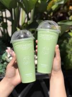 China Green Matte PP Injection Cup with 80mm,90mm Diameter and BPA-free PP Material for Premium Drinks for sale