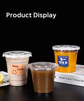 China Clear Disposable 16oz PET Plastic Cups with Lids for Cold Drink Ice Coffee for sale