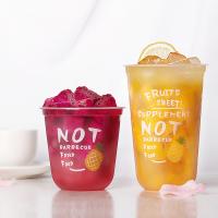 China Custom 90mm Disposable U Shape Milkshake Smoothie Boba Milk Tea Plastic Cups for sale