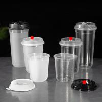 China Custom 90mm Disposable U Shape Milkshake Smoothie Boba Milk Tea Plastic Cups for sale