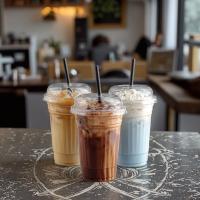 China 12oz 16oz 20oz PET Plastic Cups With Lids and Straw for Matcha Milkshake for sale
