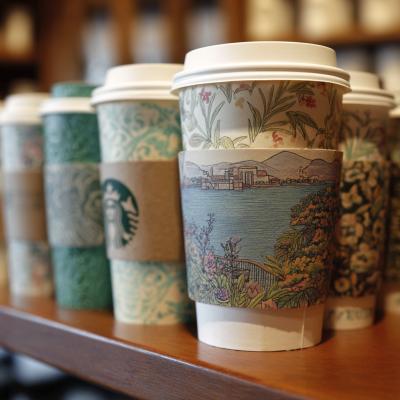 China Custom Design Coffee Packaging Cardboard Cup Sleeves for Hot Drinks Coffee Cups for sale
