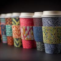 China Custom Design Coffee Packaging Cardboard Cup Sleeves for Hot Drinks Coffee Cups for sale