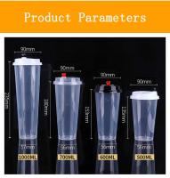 China Custom Design your own Disposable PP  Boba Milk Tea Plastic Cup With Lid for sale
