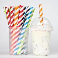 China Chinese supplier Custom 12mm Biodegradable Colorful Striped Paper Straws for sale