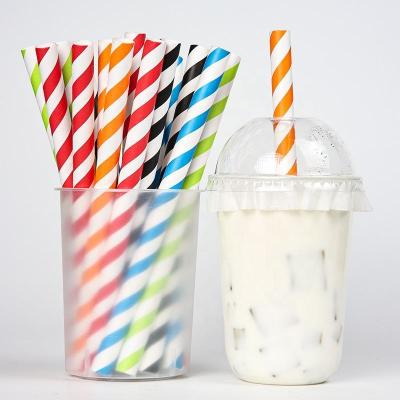 China Chinese supplier Custom 12mm Biodegradable Colorful Striped Paper Straws for sale