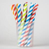 China Chinese supplier Custom 12mm Biodegradable Colorful Striped Paper Straws for sale