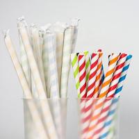 China Chinese supplier Custom 12mm Biodegradable Colorful Striped Paper Straws for sale