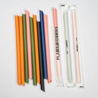 China OEM factory Colorful Compostable Individually Wrapped packing Disposable PLA Straws for sale