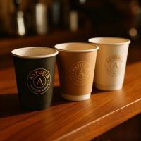 China Customized Personalized Branded Takeaway Hot Coffee Paper Cup with Lids for sale
