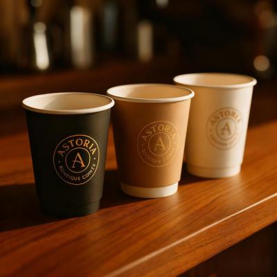China Customized Personalized Branded Takeaway Hot Coffee Paper Cup with Lids for sale