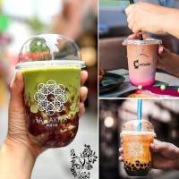 China Custom U Shape Round Plastic Cup for Bubble Tea Ice Coffee Beverages for sale