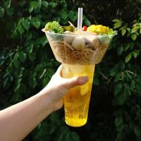 China 24oz Disposable Boba Bubble Tea Fruit Salad Food Bowl Snack and Drink Cup for sale
