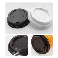 China Heat Resistant PS 80mm 90mm Black/White Plastic Coffee Cup Drinking Lids for sale