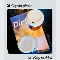 China Heat Resistant PS 80mm 90mm Black/White Plastic Coffee Cup Drinking Lids for sale