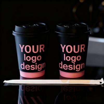 China 8oz 12oz 16oz Hot Drink Shop Packaging Paper Coffee Cups for Cafe for sale