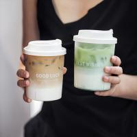 China Logo Printed Plastic Fat 700ml Hard PP Milk Tea Boba Tea Cups With Lids for sale